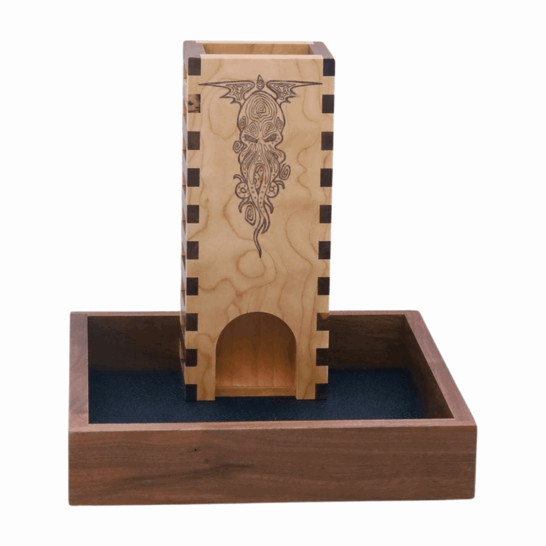 Cherry and Walnut Skeleton Design Dice Tower with Cthulhu – Dragon ...