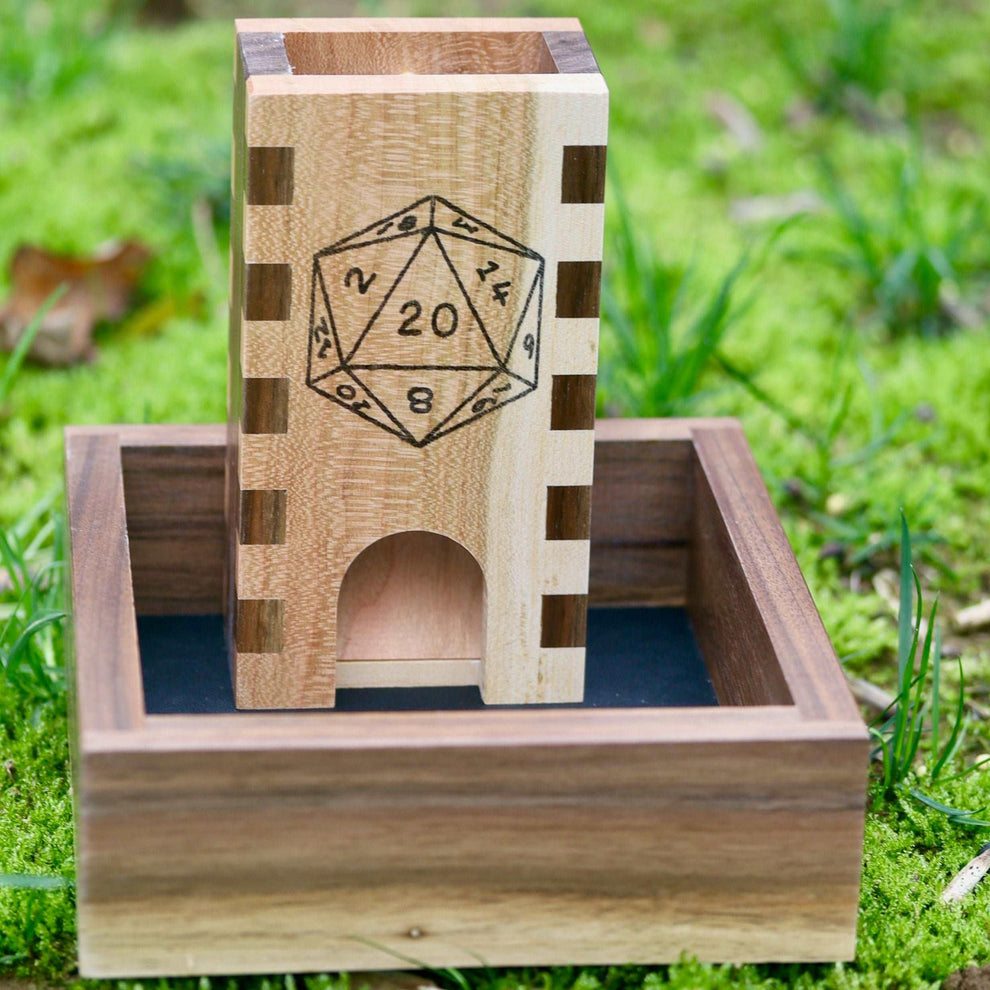 Walnut Small Dice Tray – Dragon Armor Games